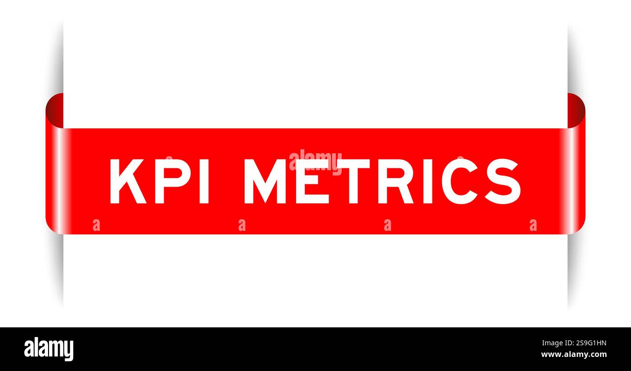 Red color inserted label banner with word KPI (Abbreviation of key ...