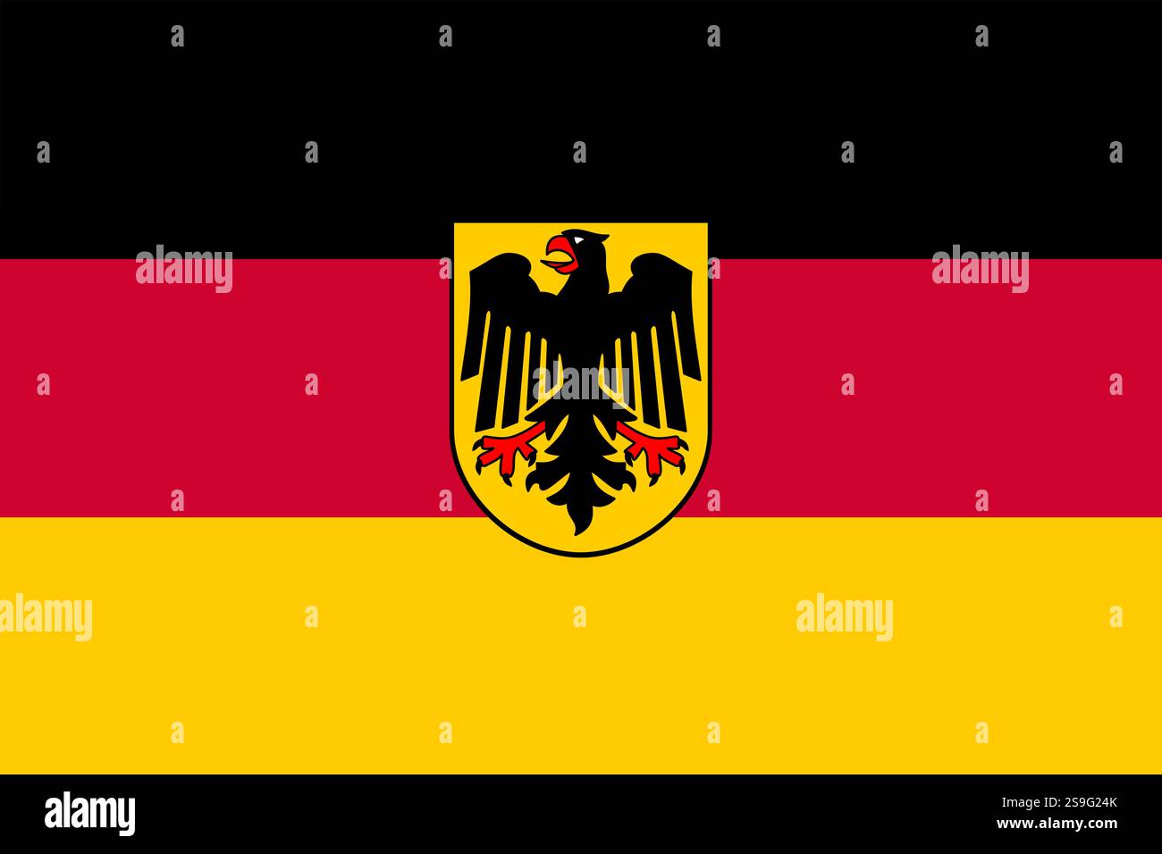 Germany state flag with eagle background Stock Photo - Alamy