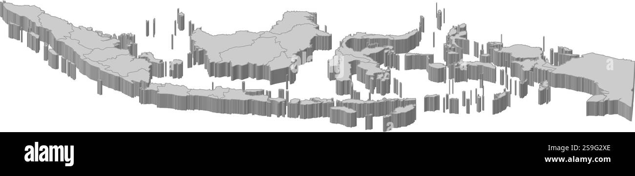 Map of Indonesia as a gray piece Stock Vector Image & Art - Alamy