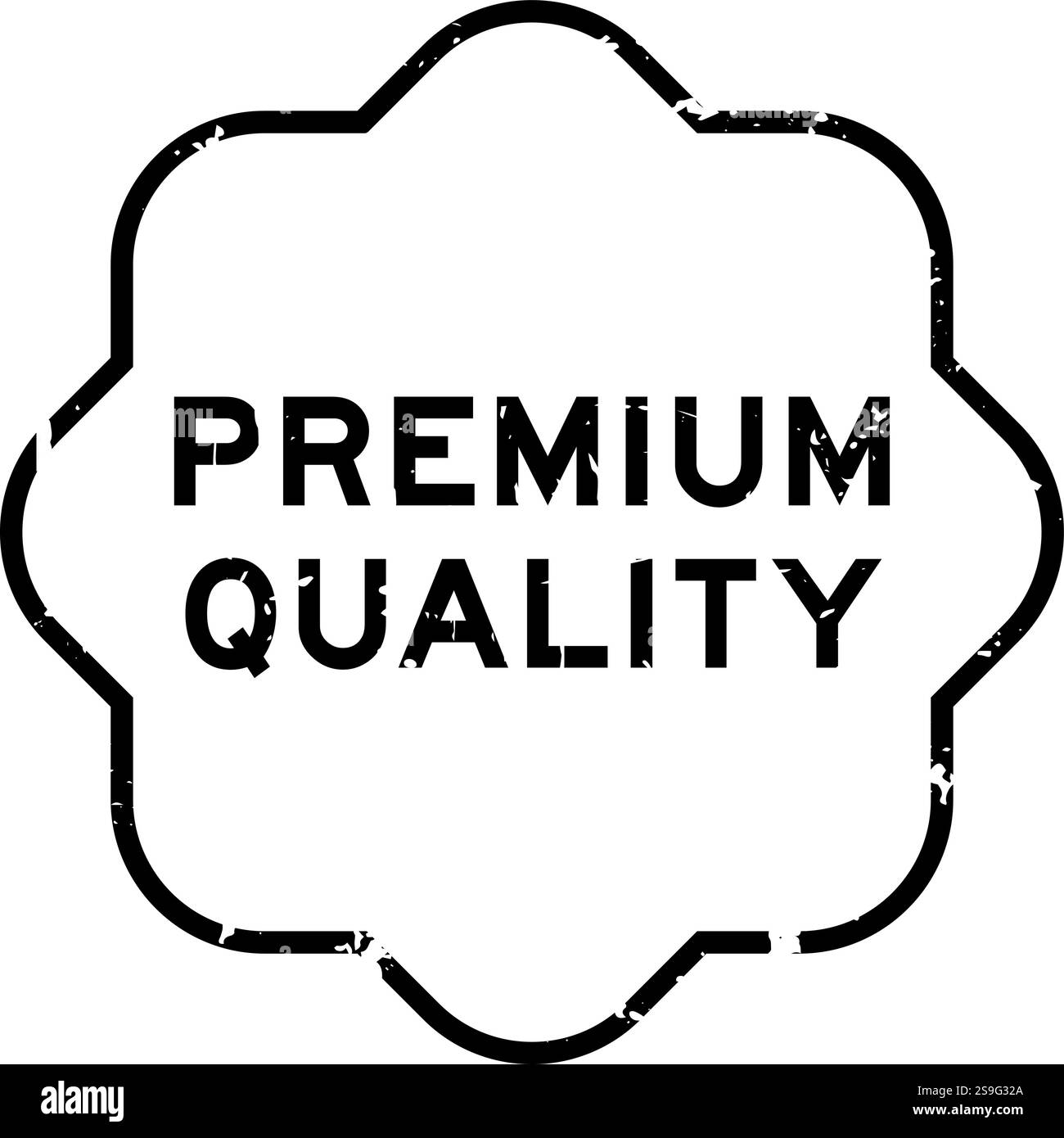Grunge black premium quality word square rubber seal stamp on white ...