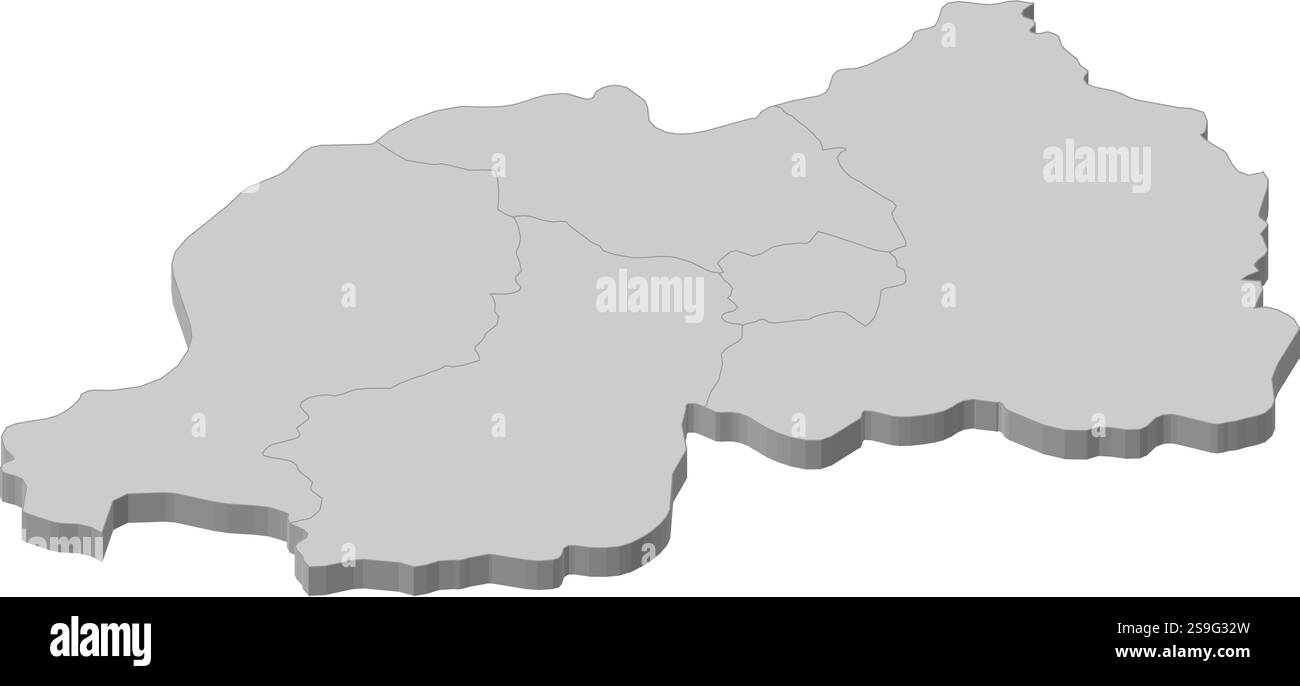 Map of Rwanda as a gray piece Stock Vector Image & Art - Alamy
