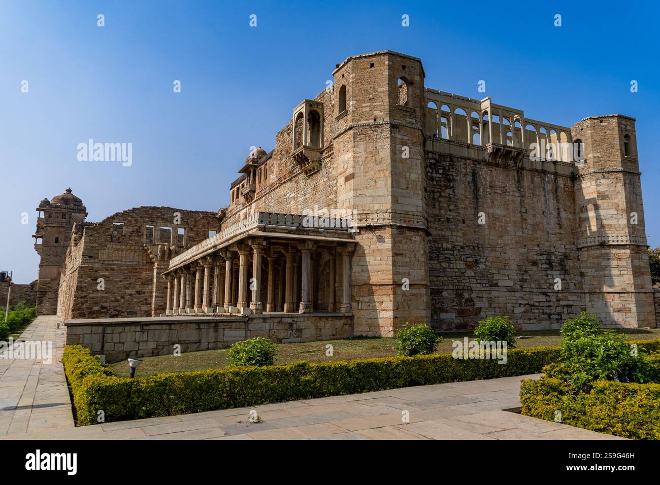 India. Rajasthan. Chittorgarh. Rana Kumbha Palace of Chittor Fort Stock ...