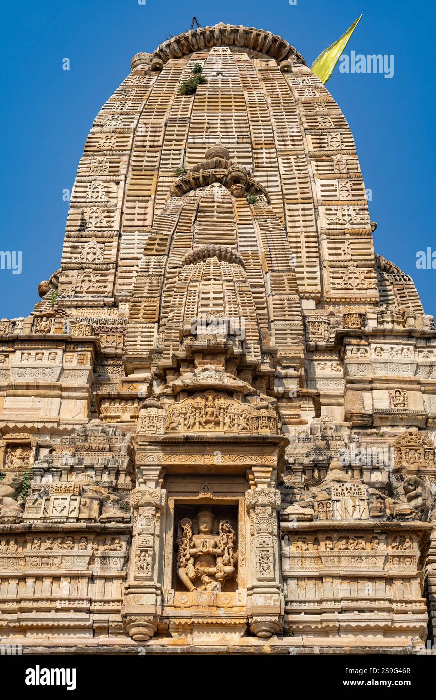 India. Rajasthan. Chittorgarh. Chittor Fort. Detail of Meera Temple ...