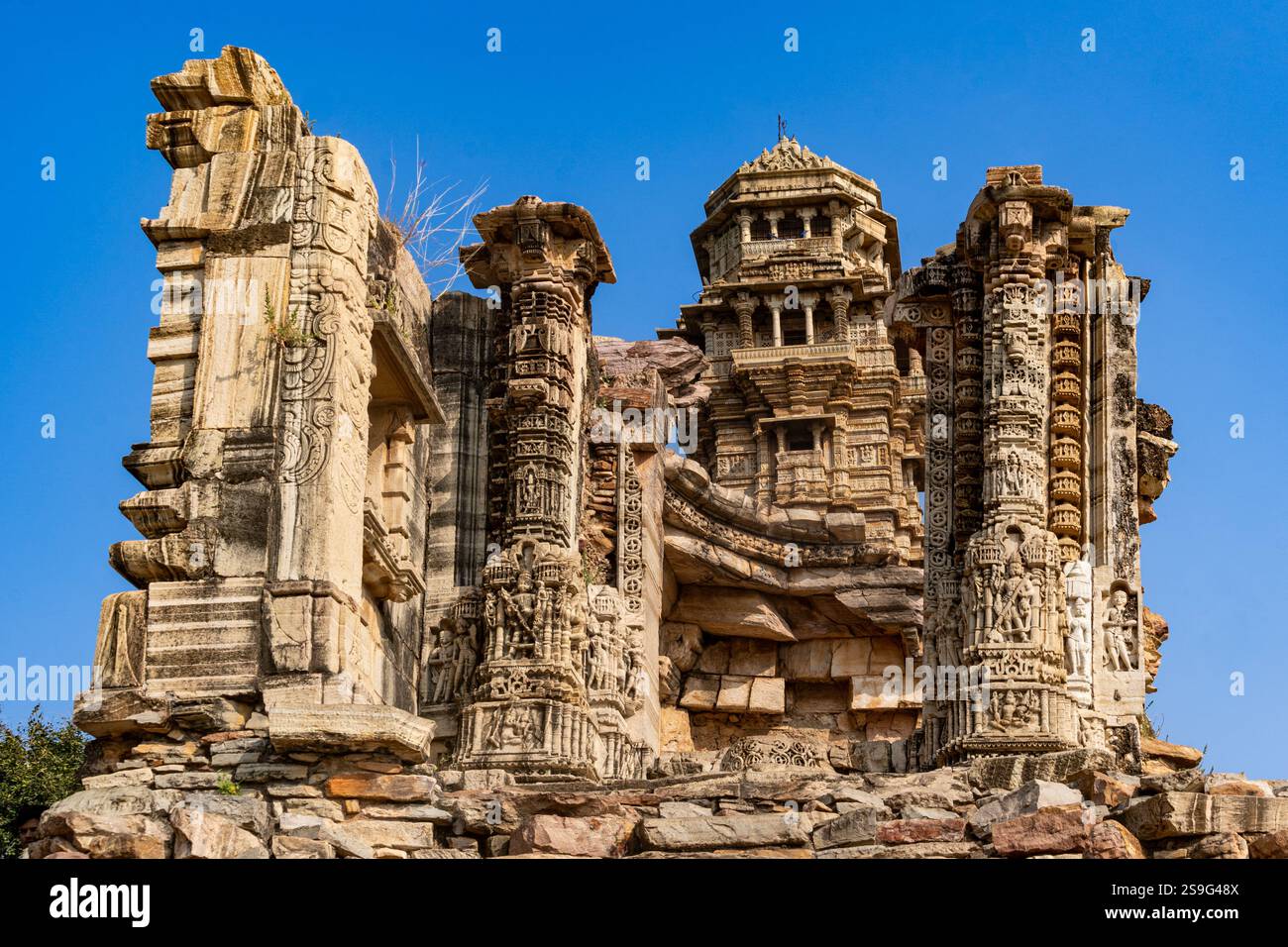 India. Rajasthan. Chittorgarh. Ruins of Chittor Fort Stock Photo - Alamy