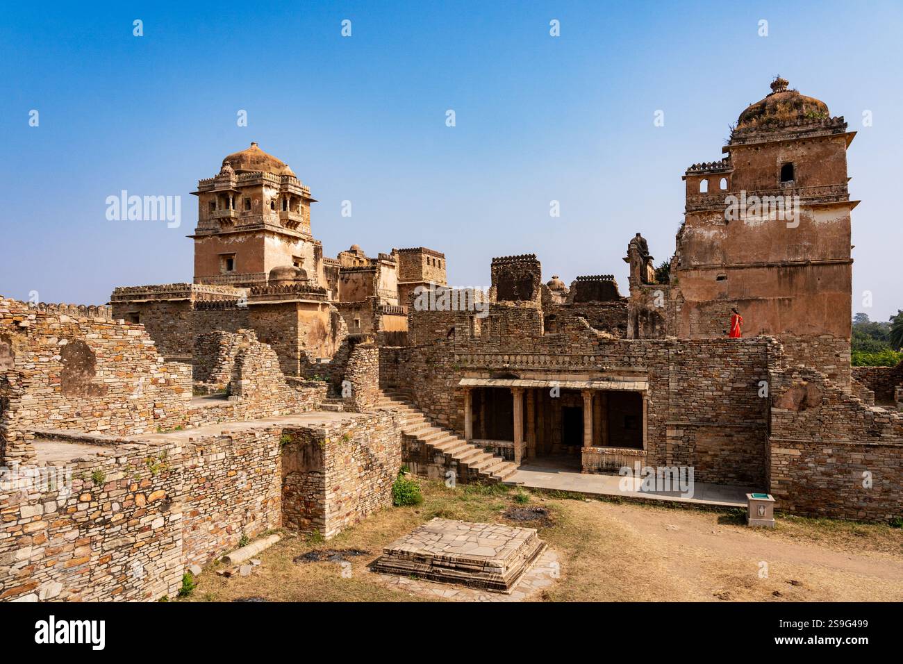India. Rajasthan. Chittorgarh. Rana Kumbha Palace of Chittor Fort Stock ...
