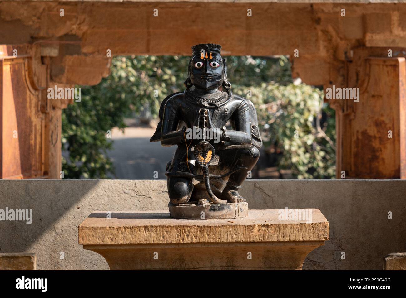 India. Rajasthan. Chittorgarh. Chittor Fort. Blackstone Statue of ...