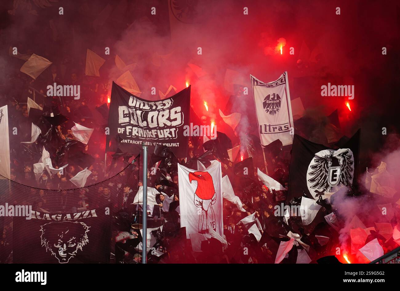 January 26 2025: Eintracht Frankfurt Fans during a 1. Bundesligaa game ...