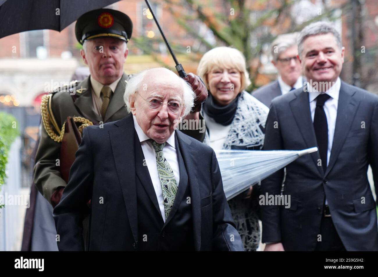 President Michael D Higgins and his wife Sabina accompanied by Finance ...