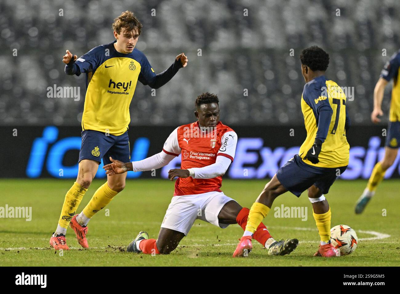 Kamiel Van De Perre (6) of Union and Bruma (7) of Braga pictured during ...