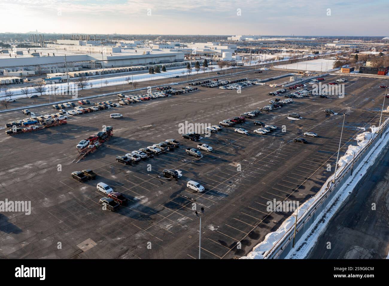 Detroit, Michigan - The relatively empty Cassens Transport Connor Yard ...