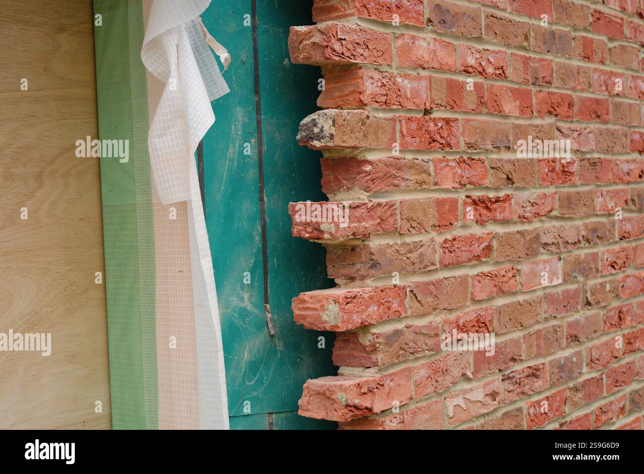 Building ones own home. House building work. Construction of a timber ...