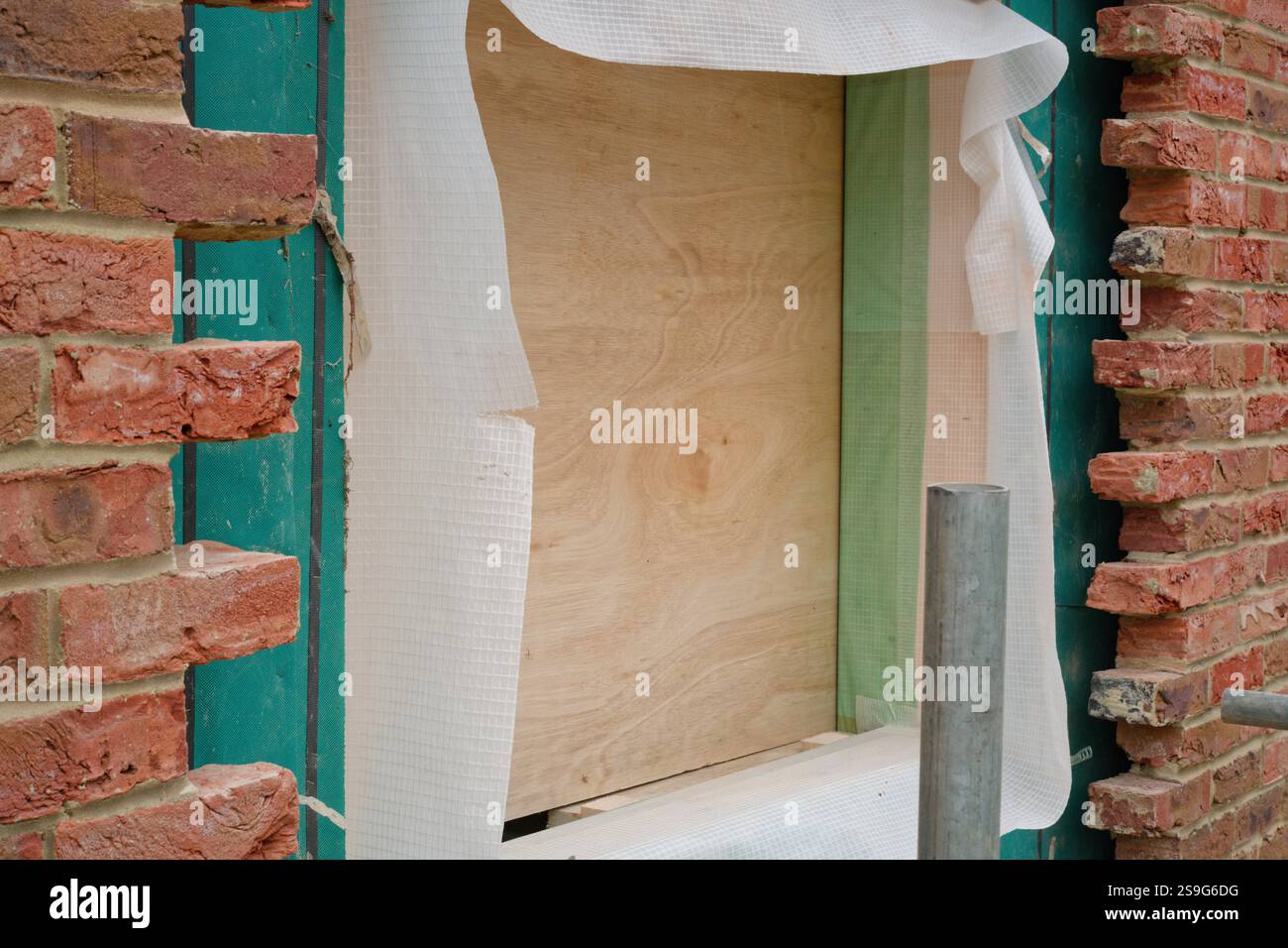 Building ones own home. House building work. Construction of a timber ...