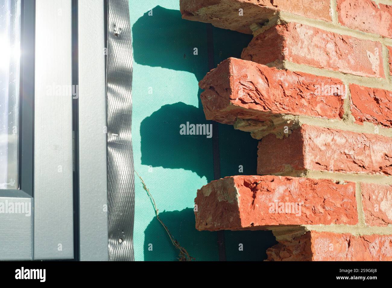 Building ones own home. House building work. Construction of a timber ...