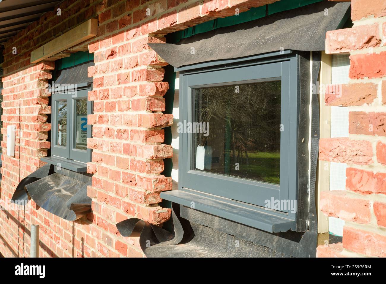 Building ones own home. House building work. Construction of a timber ...
