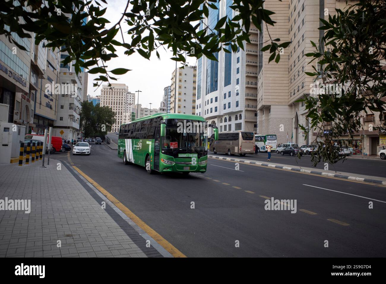 Mecca, Saudi Arabia - June 10, 2024: A Sholawat bus, transportation ...