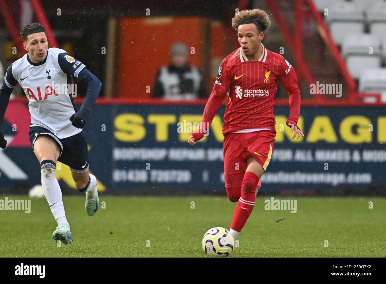 Trent Kone Doherty (7Liverpool) controls the ball during the Premier ...