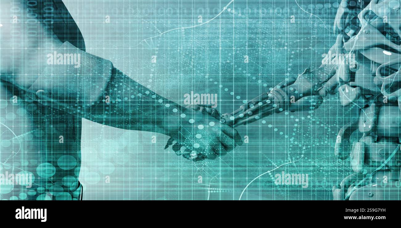 AI Economy of the Future with Humans and Robots Stock Photo - Alamy