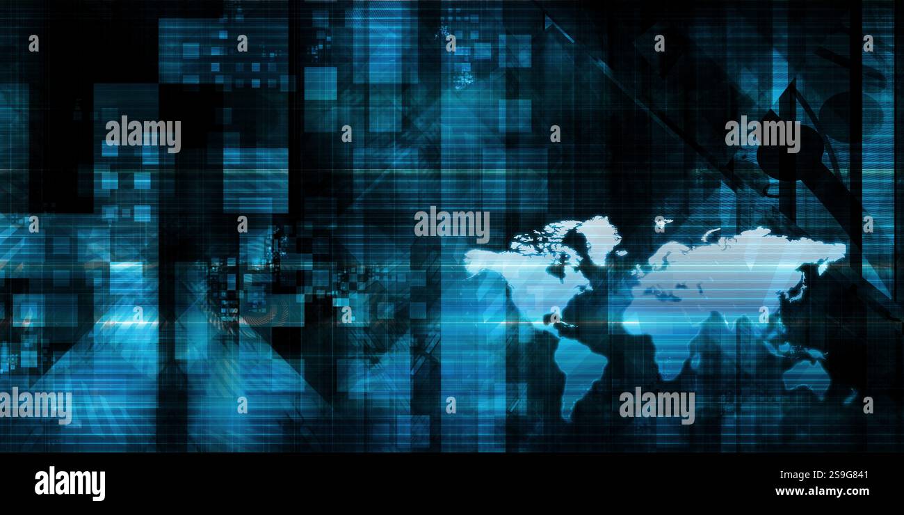 Telecommunications Technology Network Going Global as Art Stock Photo ...