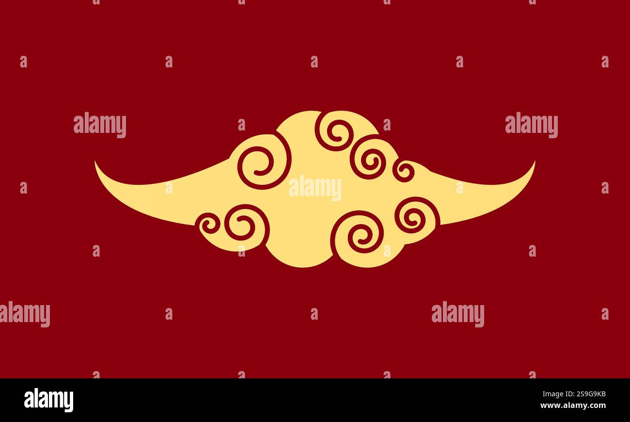 Vector illustration of Japanese cloud set.A cloud's movement in the sky ...