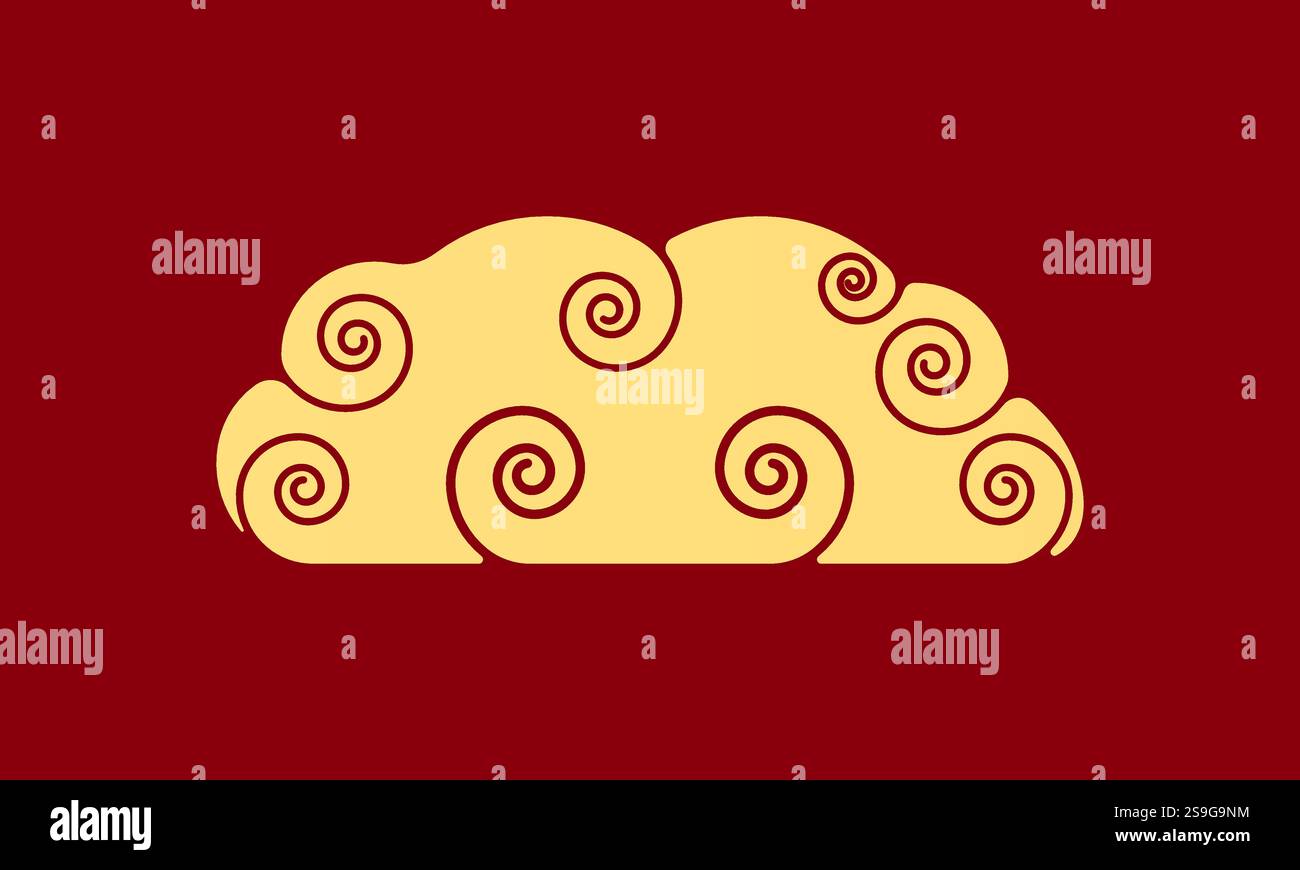 Vector illustration of Japanese cloud set.A cloud's movement in the sky ...