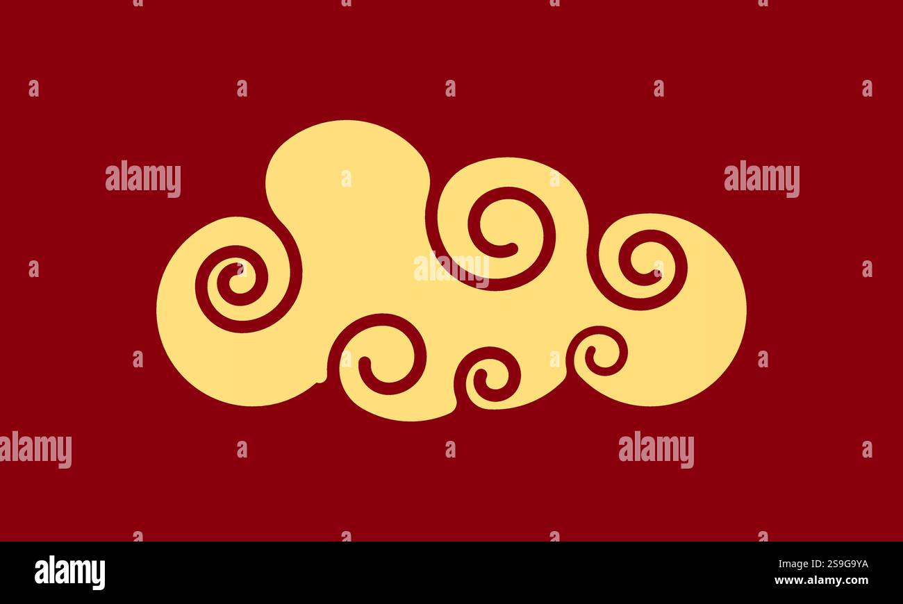 Vector illustration of Japanese cloud set.A cloud's movement in the sky ...