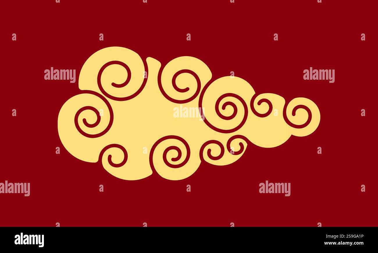 Vector illustration of Japanese cloud set.A cloud's movement in the sky ...