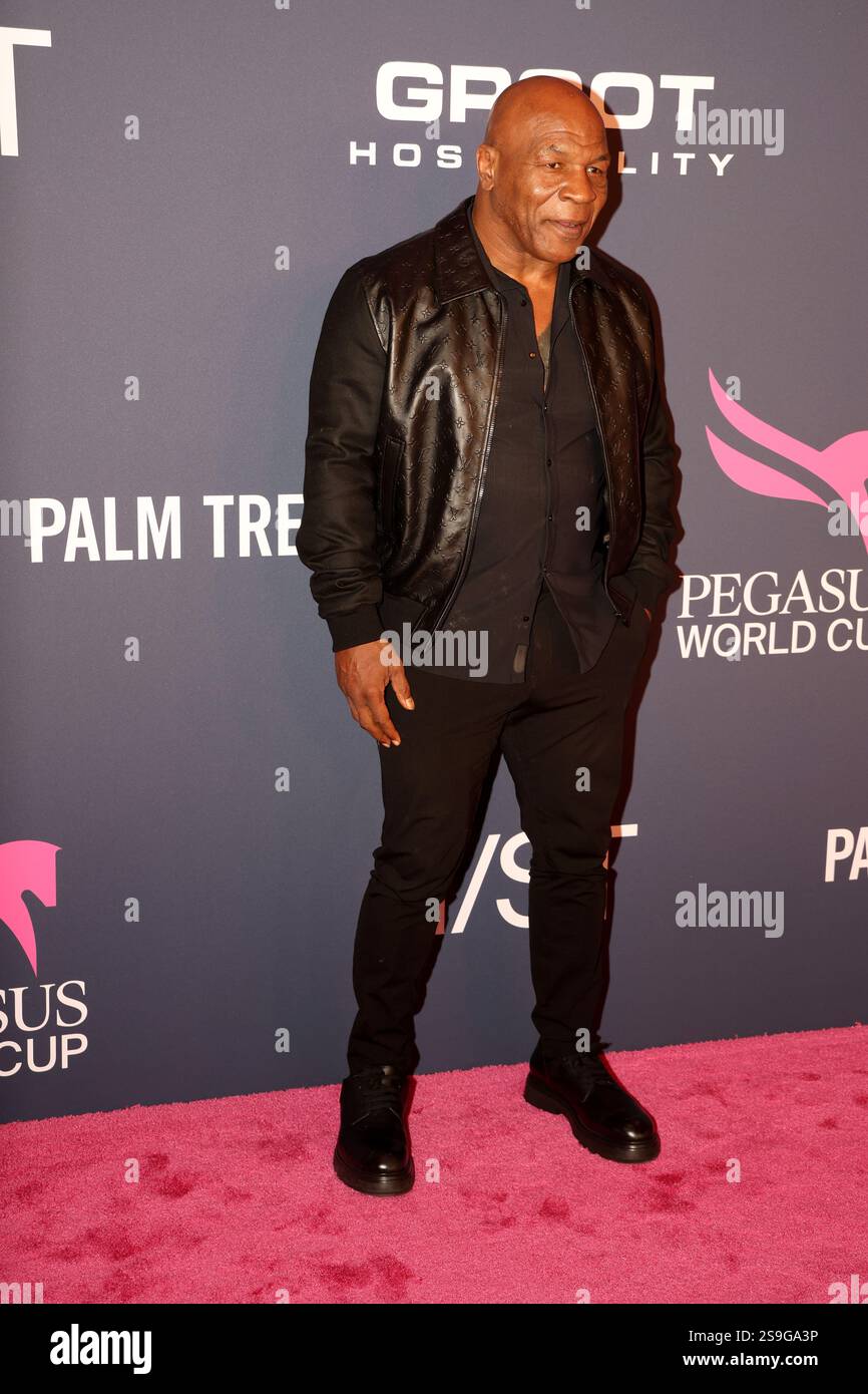 HALLANDALE, FLORIDA - JANUARY 25: Mike Tyson attends Pegasus World Cup ...