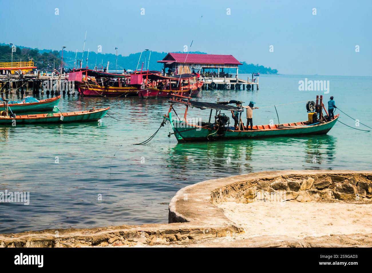 Koh Rong, Cambodia, January 24, 2025 Streets of Koh Touch, the main ...