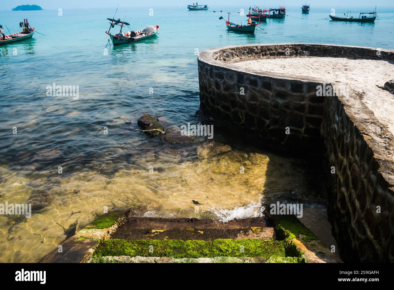 Koh Rong, Cambodia, January 24, 2025 Streets of Koh Touch, the main ...