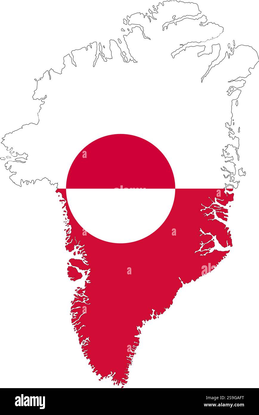 Greenland flag map contour vector illustration Stock Vector Image & Art ...