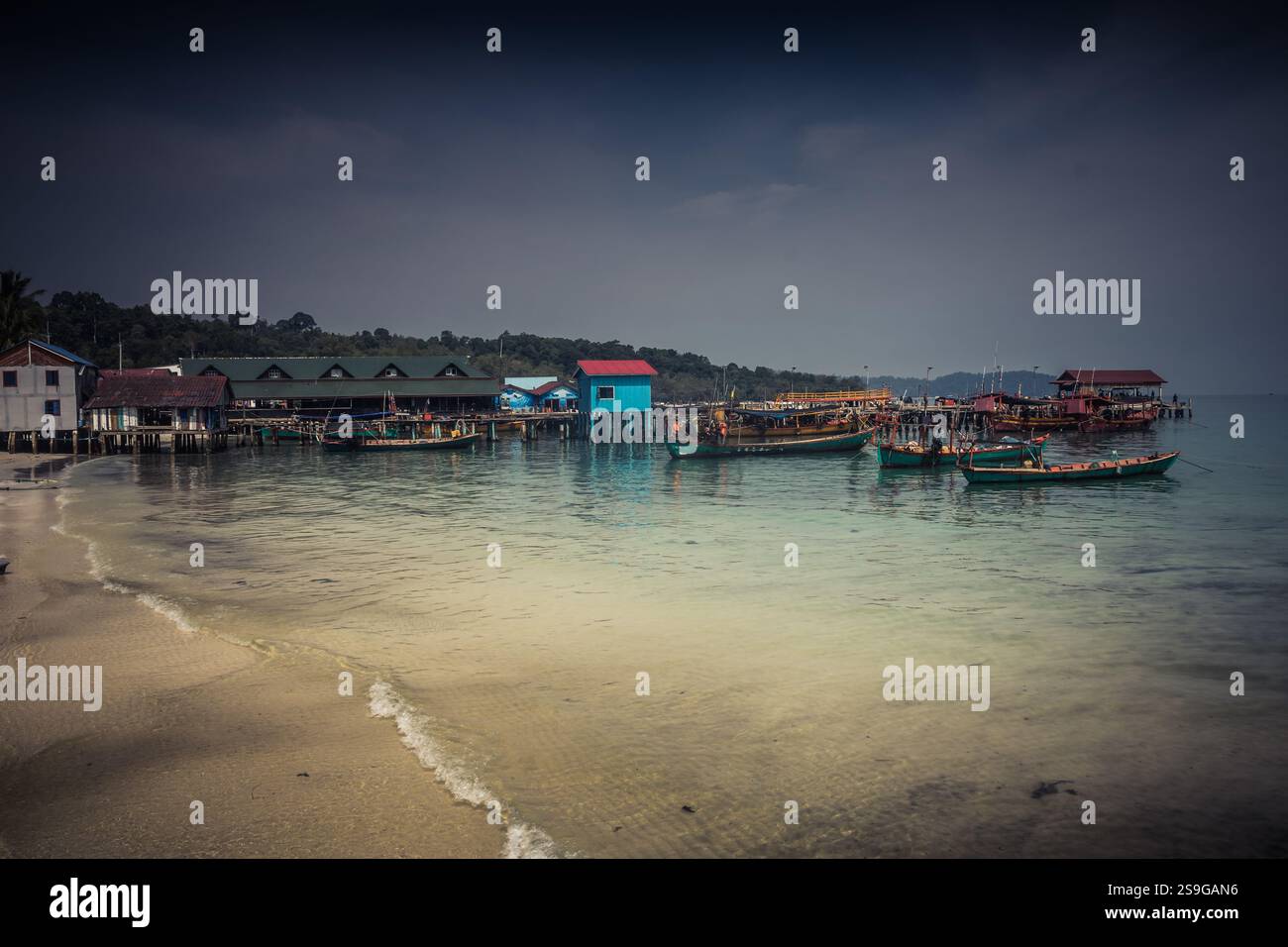 Koh Rong, Cambodia, January 24, 2025 Streets of Koh Touch, the main ...