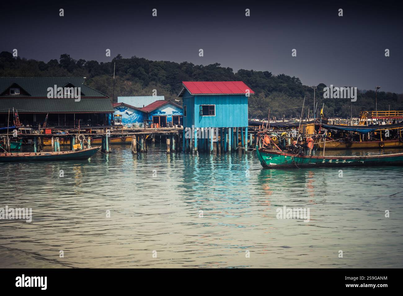 Koh Rong, Cambodia, January 24, 2025 Streets of Koh Touch, the main ...