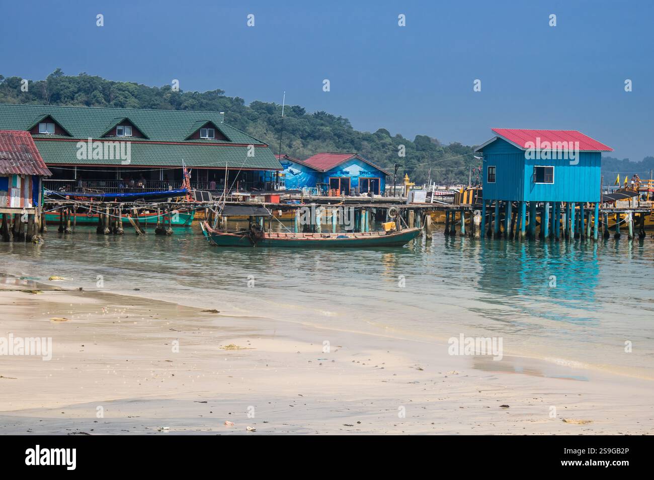Koh Rong, Cambodia, January 24, 2025 Streets of Koh Touch, the main ...