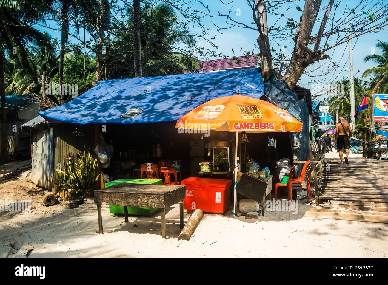 Koh Rong, Cambodia, January 24, 2025 Streets of Koh Touch, the main ...