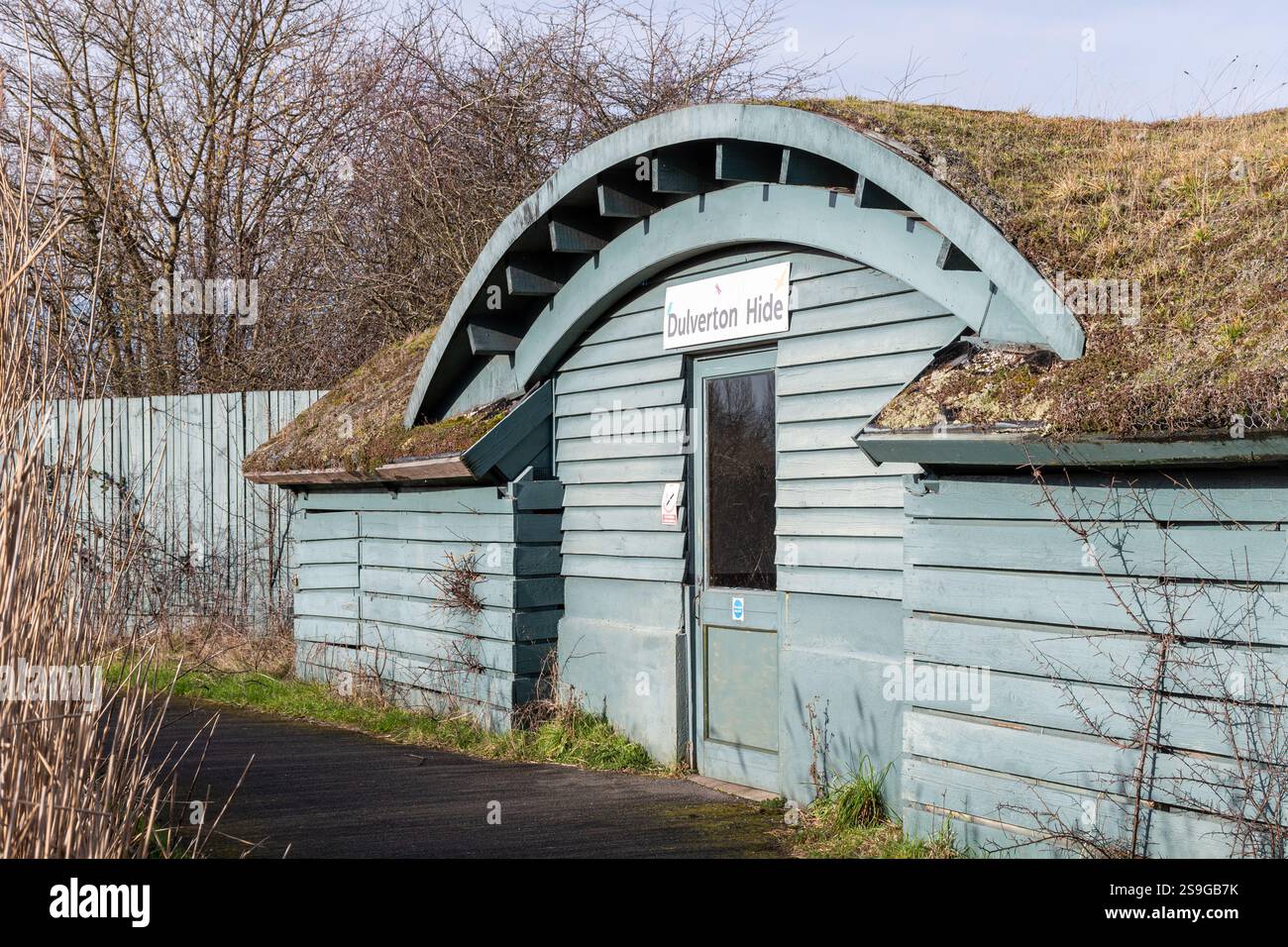 View of the WWT London Wetland Centre with the Dulverton bird hide ...