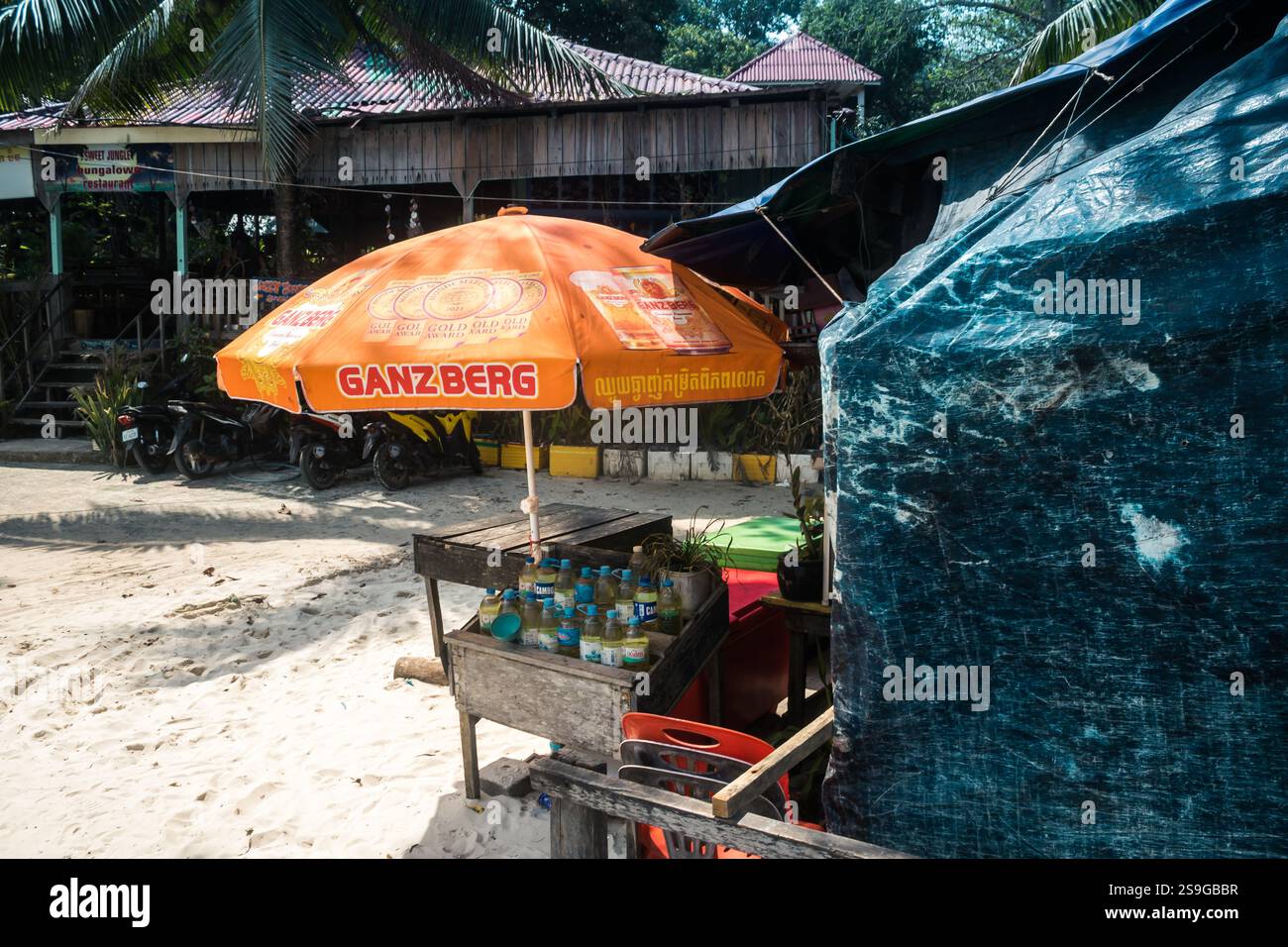 Koh Rong, Cambodia, January 24, 2025 Streets of Koh Touch, the main ...