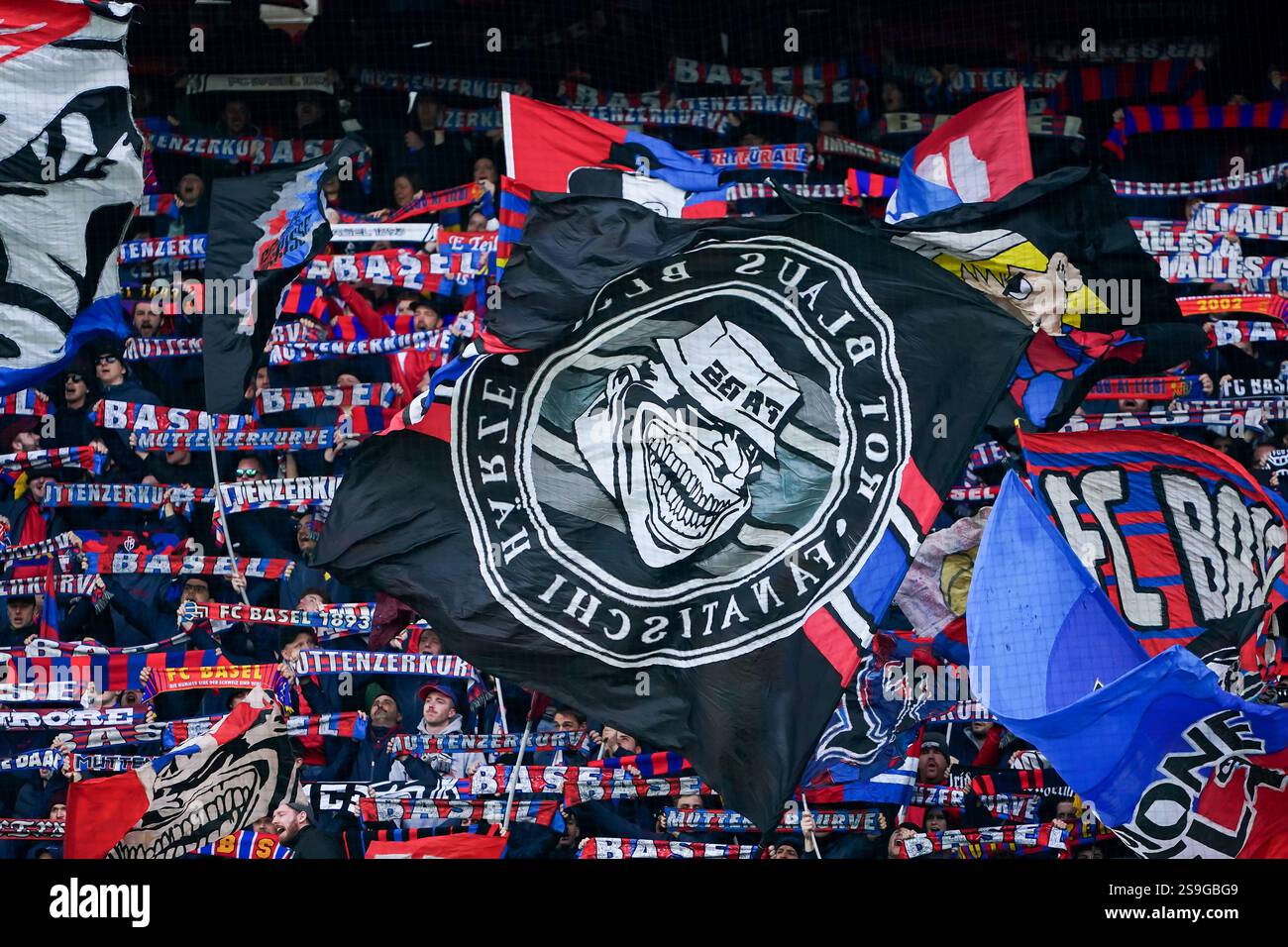 Basel, Switzerland, January 26th 2025: Fans of FC Basel during the ...