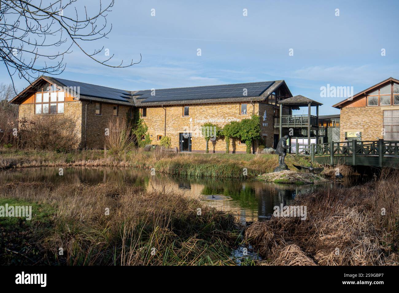 View of the WWT London Wetland Centre, Barnes, London, England, UK ...