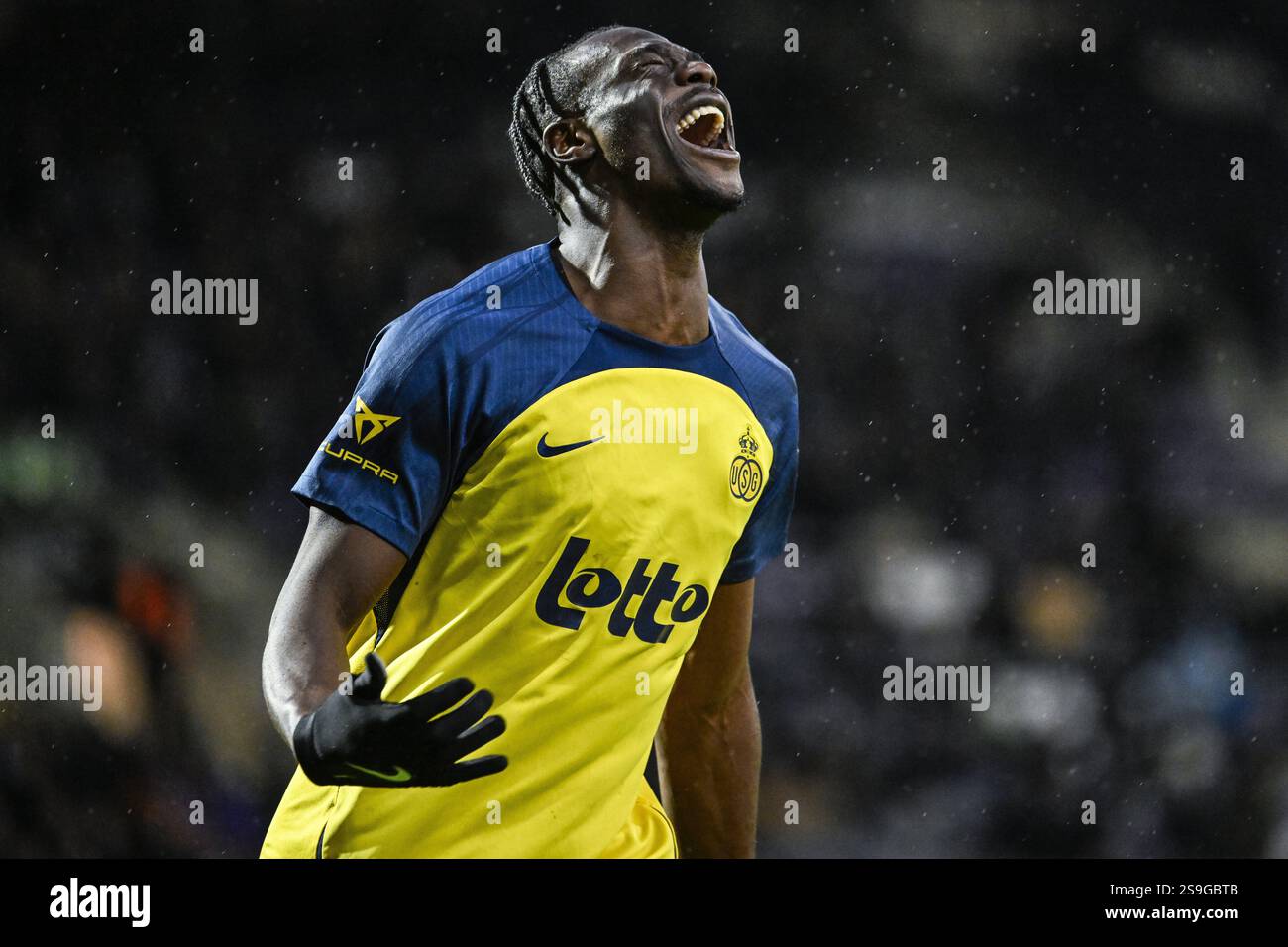 Union's Promise David celebrates after scoring during a soccer match ...