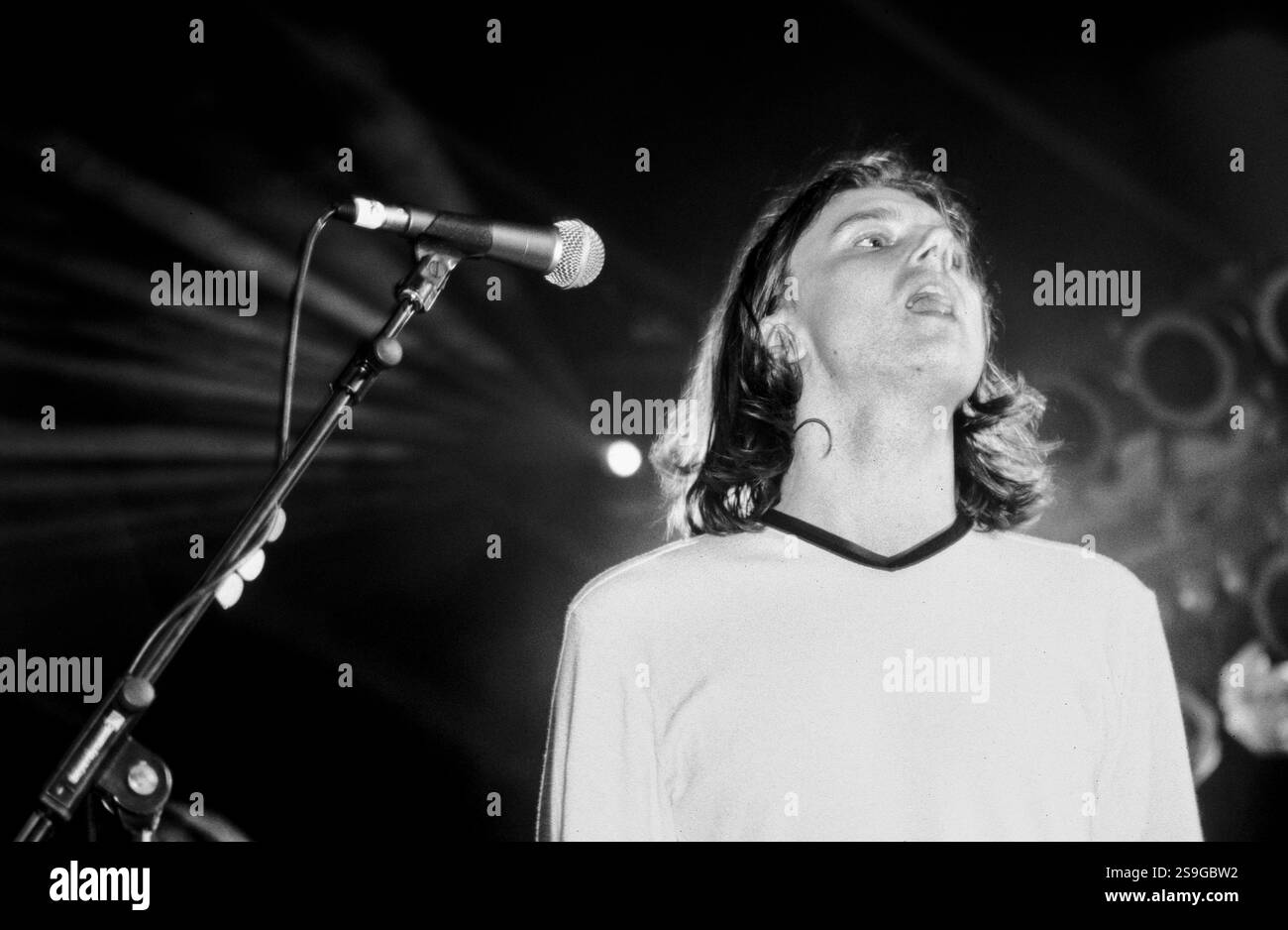 EMBRACE, EARLY GIG, 1997: A voung Danny McNamara of Embrace playing at ...