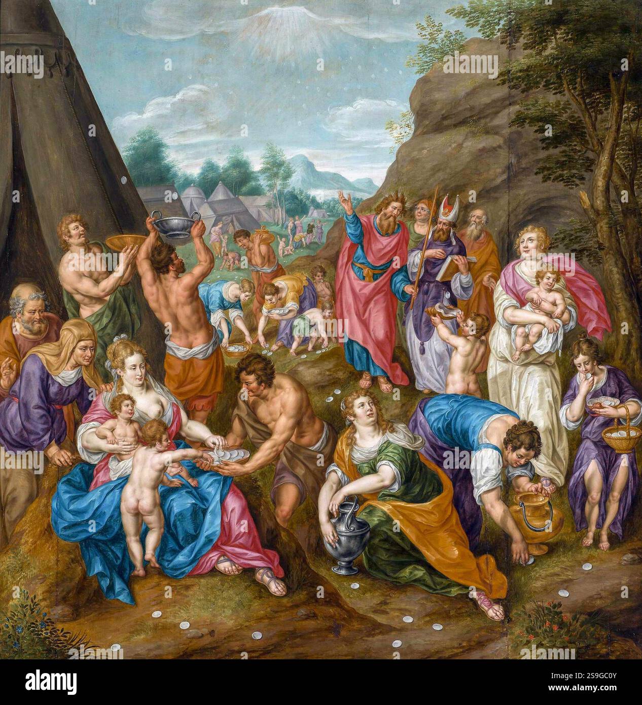 Clerck Israelites gathering Manna Hendrick de Clerck Stock Photo - Alamy