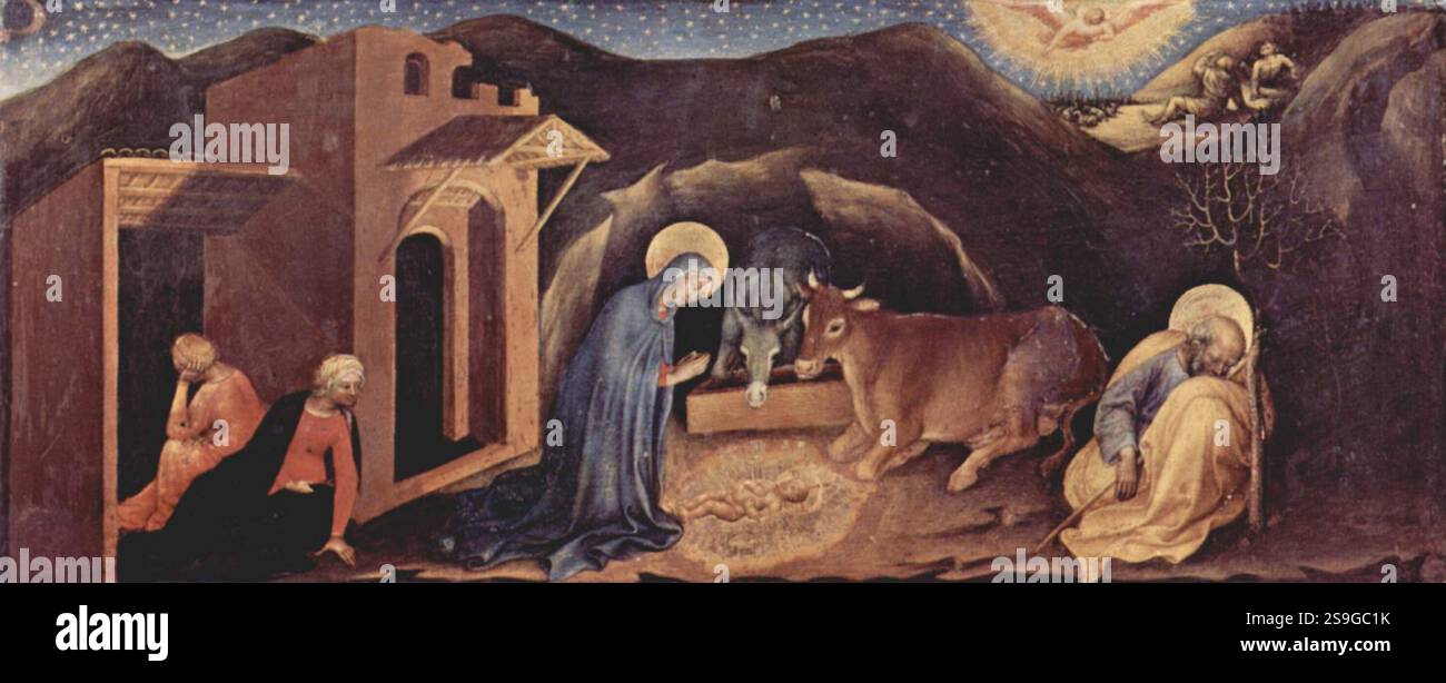 Nativity of Jesus Holy Family annunciation to the shepherds Gentile da ...