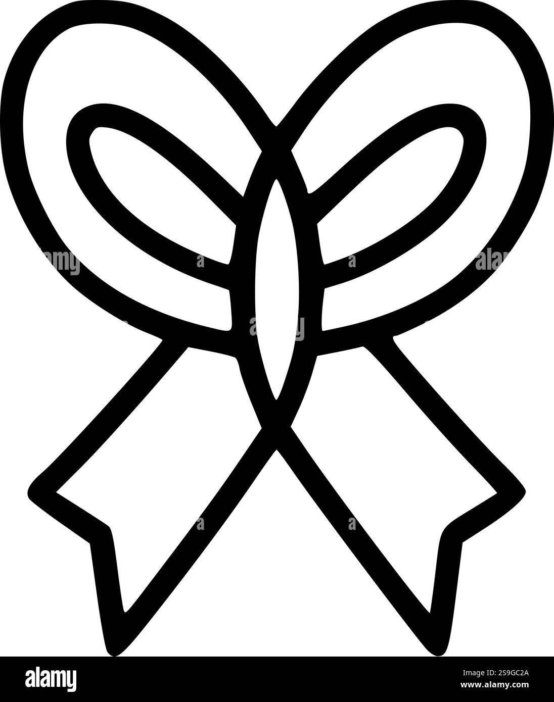 Elegant ribbon bow silhouette perfect for gift wrapping, party crafts ...