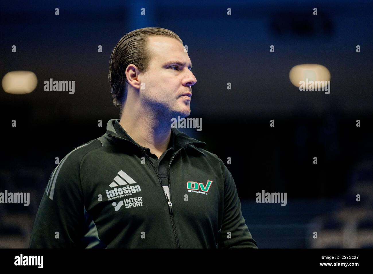 250126 OV Helsingborgs tränare Daniel Engdahl inför handbollsmatchen i ...