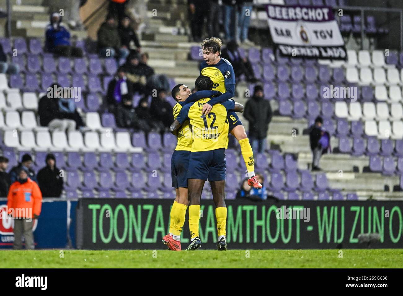Union's Promise David celebrates after scoring during a soccer match ...