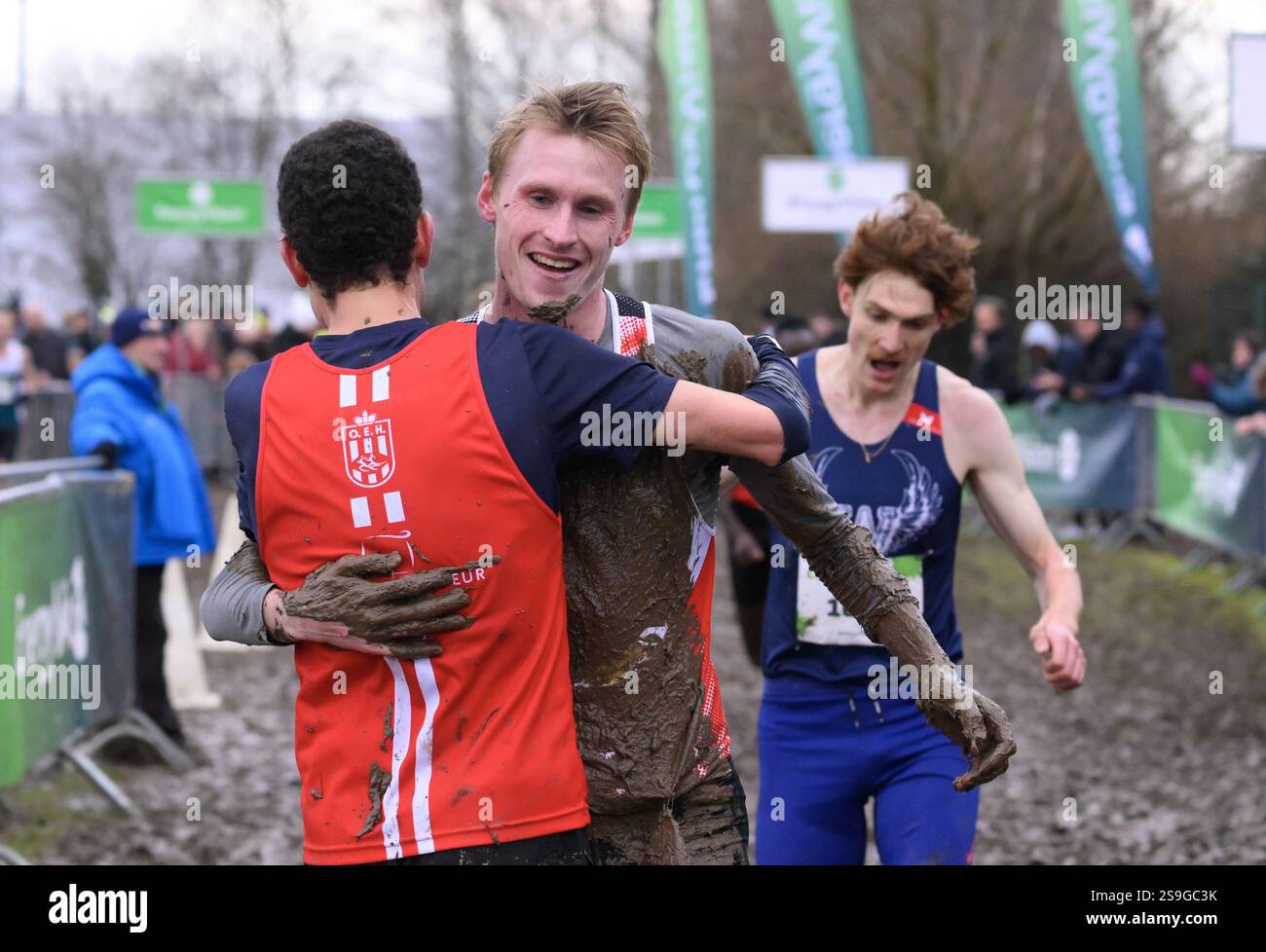 Belgian Robin Hendrix and Belgian Nicolai Sake celebrate as they cross ...