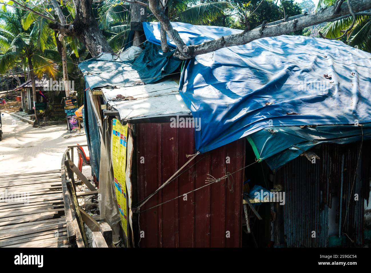 Koh Rong, Cambodia, January 24, 2025 Streets of Koh Touch, the main ...