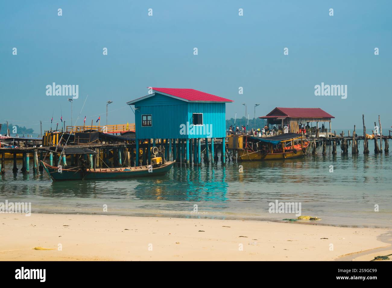 Koh Rong, Cambodia, January 24, 2025 Streets of Koh Touch, the main ...