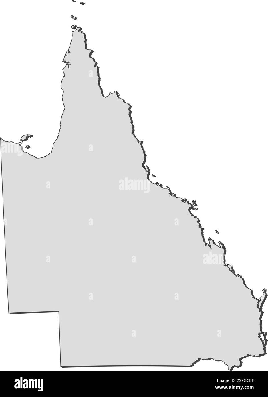 Map of Queensland, a province of Australia Stock Vector Image & Art - Alamy
