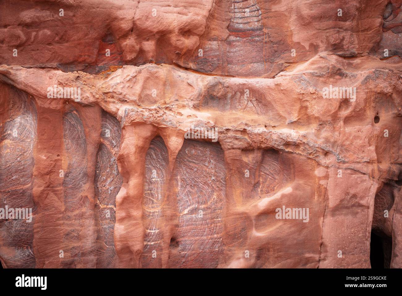 Detail of the rock in Petra. Natural background . Siq canyon in Petra ...
